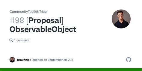 Proposal Observableobject Issue Communitytoolkit Maui Github