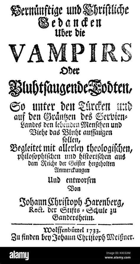 Vernünftige Und Christliche Gedanken über Die Vampirs Is A 17th