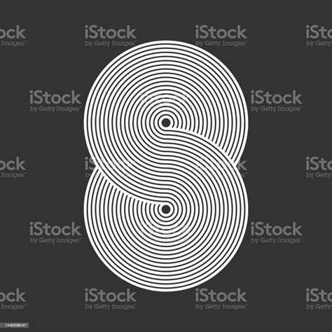 숫자 8 모양의 줄무늬 선 검은색 배경에 흰색 켈트 매듭 패턴 8에 대한 스톡 벡터 아트 및 기타 이미지 8 영구 운동 패턴 Istock