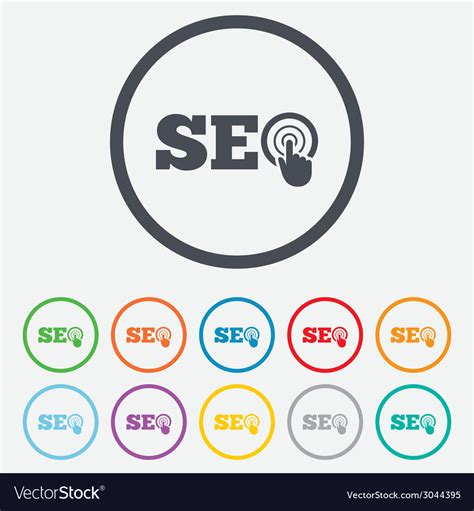 Seo Sign Icon Search Engine Optimization Symbol Vector Image