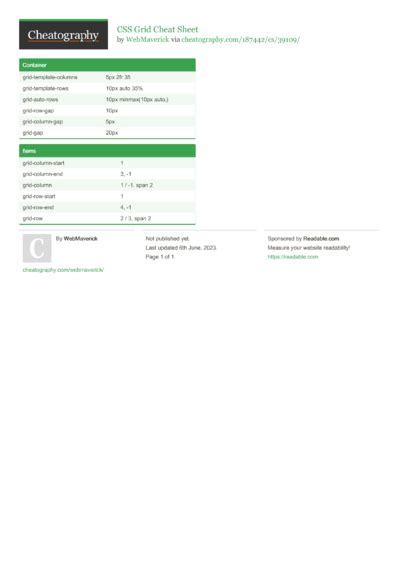 2 Css Cheat Sheets Cheat Sheets For Every Occasion
