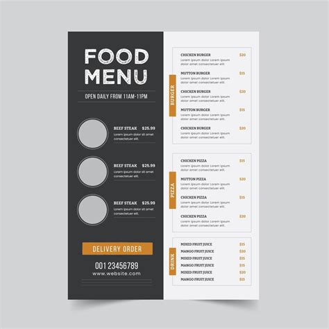 Vector Menu Templates For Cafes And Restaurants Menu Design Vector