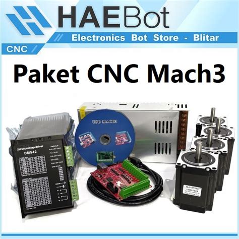 Jual [haebot] Paket Cnc 4 Mach3 4axis Usb Dm542 Nema 23 1 89nm Stepper Psu Bitsensor Router
