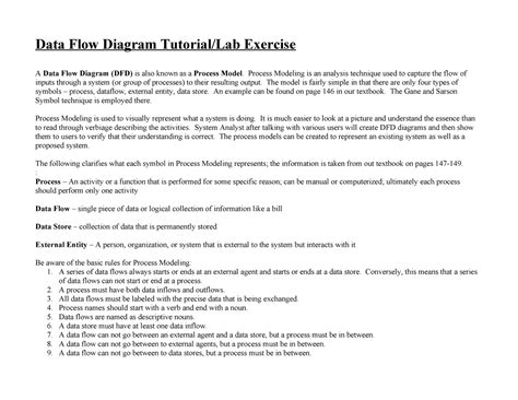 Data Flow Diagram Tutorial Lab Exercise Data Flow Diagram Tutorial