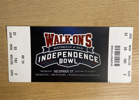 2017 Independence Bowl Southern Miss Vs Florida State Football Ticket