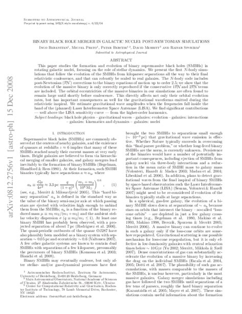 Pdf Binary Black Hole Merger In Galactic Nuclei Post Newtonian Simulations