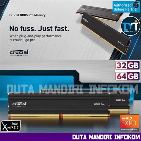Promo Crucial DDR5 PRO 32GB 48GB 64GB 96GB 5600Mhz UDIMM Dual Channel KIT 32GB 2x16GB Cicil