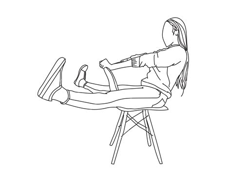 Premium Vector Cute Girl Line Art Drawing