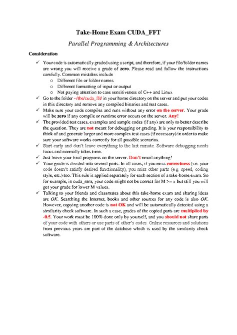 Cuda Fft Cuda Take Home Exam Cudafft Parallel Programming