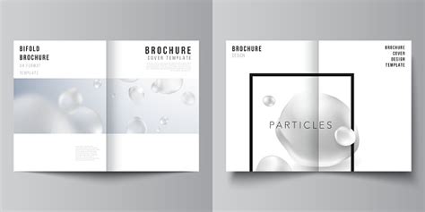 이중 브로셔 전단지 소책자 보고서에 대 한 두 개의 A4 형식 표지 모형 디자인 템플릿의 벡터 레이아웃입니다 스파 및 헬스케어 디자인 분자 또는 입자와 부드러운 색상 의료