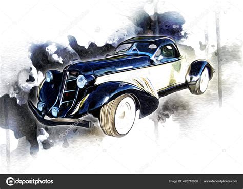 Vintage Retro Classic Old Car Illustration Stock Illustration By ©maxtor7777 420718638