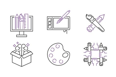 아트 아이콘 벡터 일러스트 레이 션 디자인 선형 기호 예술적 그림 창의력 단추 그래픽 컬렉션 얇은 기호 아이콘 라인 플랫 격리 설정 건강관리와 의술에 대한 스톡 벡터 아트