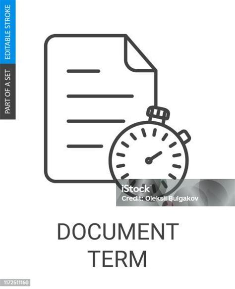 편집 가능한 스트로크가 있는 윤곽선 스타일의 문서 용어 아이콘 개념에 대한 스톡 벡터 아트 및 기타 이미지 개념 경영자