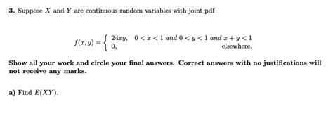 solved 3 suppose x and y are continuous random variables