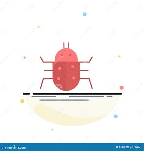 Bug Bugs Insect Testing Virus Flat Color Icon Vector Stock Vector