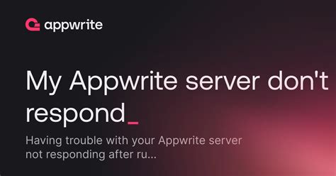 My Appwrite Server Dont Respond Threads Appwrite