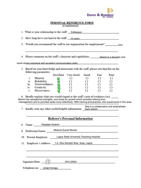Reference Form Pdf