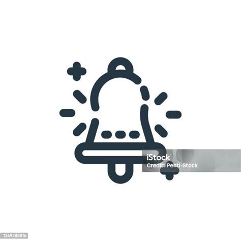흰색 배경에서 격리된 벨 벡터 아이콘입니다 개요 웹 사이트 디자인 및 모바일 응용 프로그램 개발을위한 얇은 라인 벨 아이콘 얇은 선 벨 윤곽선 아이콘 벡터