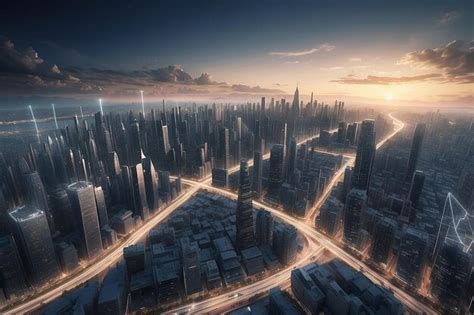 Premium Photo 3d Image Of Wire Frame View Of City Scape