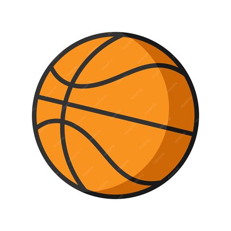 Vector Single Cartoon Basketball Ball Back To School Premium Vector