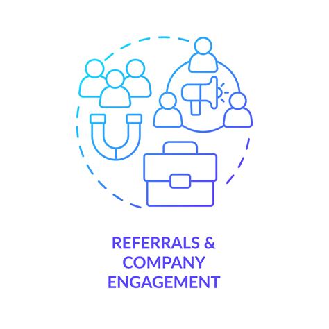 Referrals And Company Engagement Blue Gradient Concept Icon Diversifying Pipeline Of Candidate