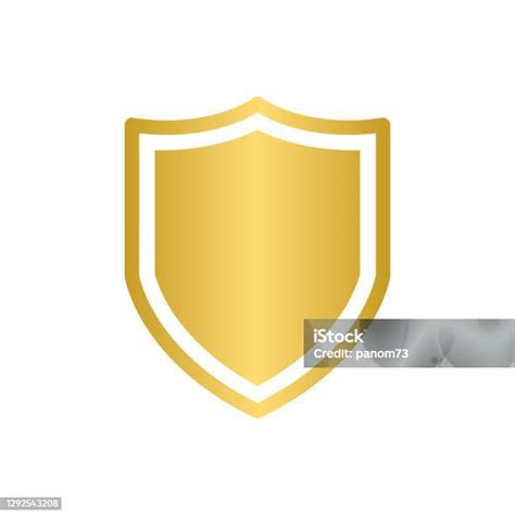 그래픽 디자인 로고 웹 사이트 소셜 미디어 모바일 앱 Ui 일러스트레이션을 위한 골드 쉴드 벡터 아이콘 보안 보호 기호 방패에