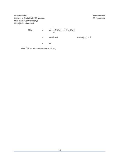 Econometrics Notes Introduction Simple Linear Regression Multiple