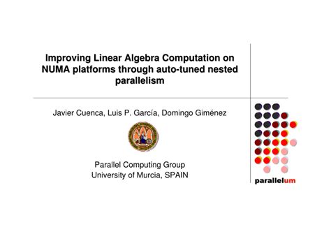 Pdf Improving Linear Algebra Computation On Numa Platforms Through