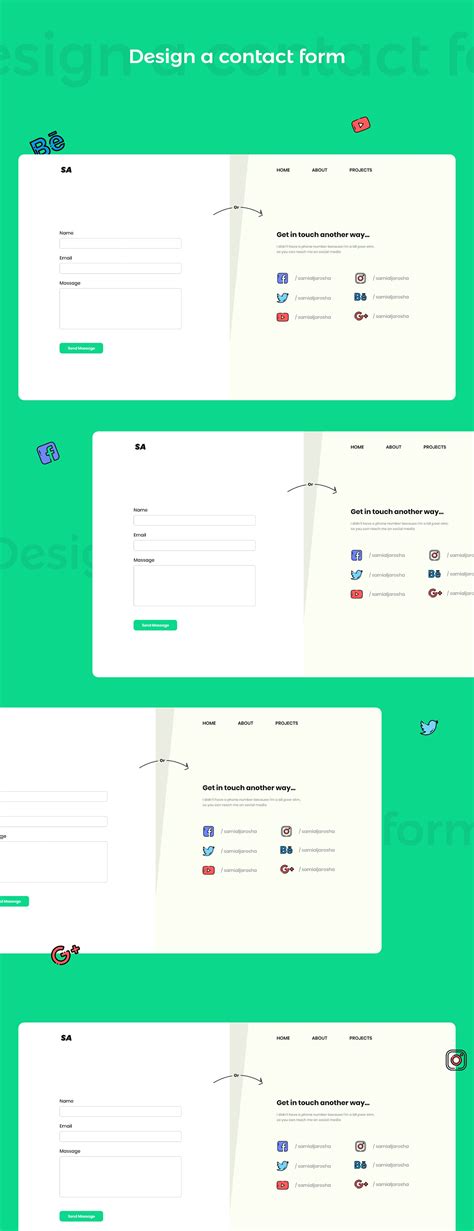 Design A Contact Form On Behance