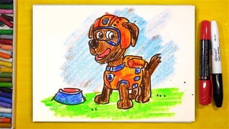 Щенячий Патруль ЗУМА щенок Урок рисования для детей Youtube