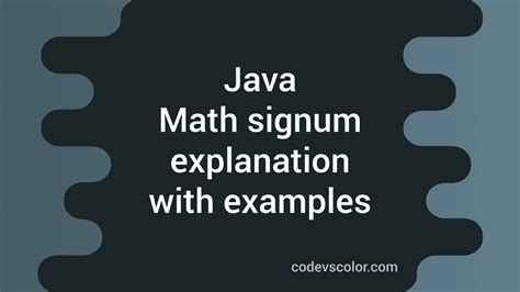 java math signum function explanation with examples codevscolor