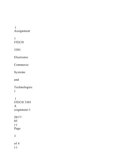 Assignment 1itech 3301 Electronic Commercedocx