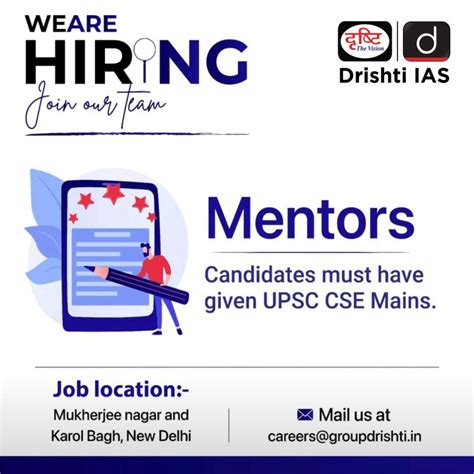 Drishti Ias On Linkedin Mentors Wearehiring Guidance Hiring Opportunity Careers Interview