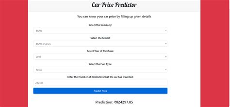 GitHub RachitJain1999 Car Price Predictor