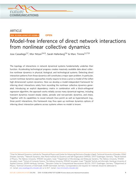 Pdf Model Free Inference Of Direct Network Interactions From