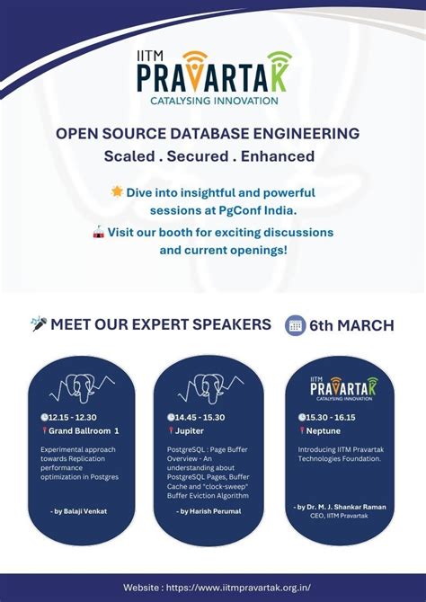 Pgconfindia Postgresql Databaseengineering Iitmpravartak ‍iitm Pravartak Technologies
