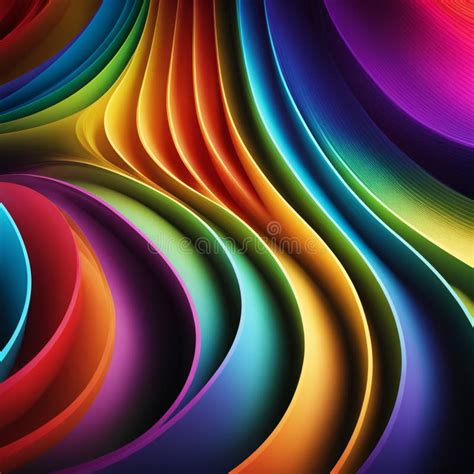 Stylish Rainbow Background And Texture Abstract Rainbow Curved Lines Waves On Multi Colored