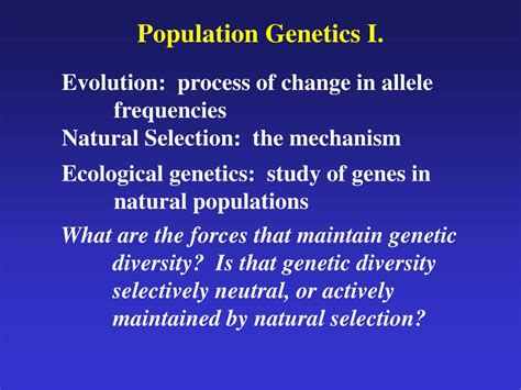 PPT Population Genetics I PowerPoint Presentation Free Download ID 3491260