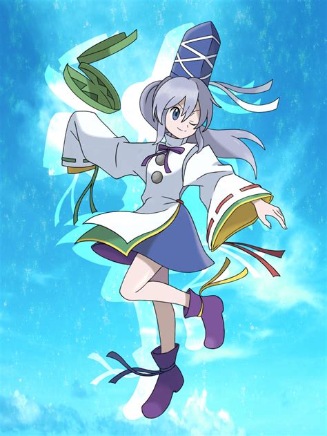 Safebooru 1girl Asatsuki Fgfff Blue Eyes Blue Headwear Blue Skirt