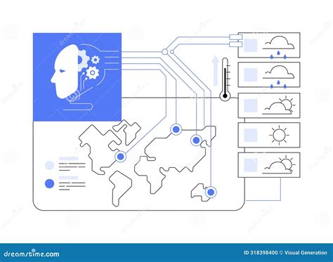 Ai Analyzed Weather Forecasting Abstract Concept Vector Illustration