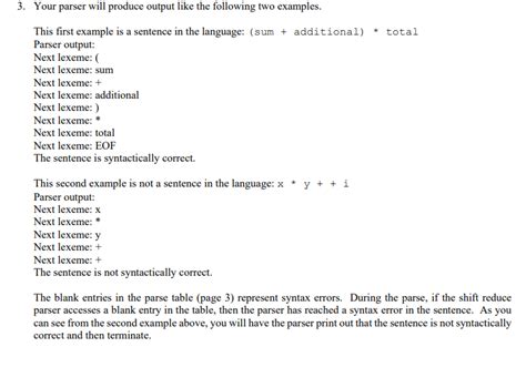 develop a shift reduce parser in java using this