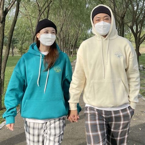 10컬러 커플후드티 이쁜곳 모자큰 시밀러룩 크림색 청록색 민트색 파란색