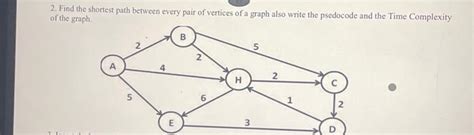 solved 2 find the shortest path between every pair of