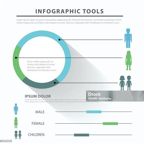 성별 가족 사회 평면 스타일 주제 Infographics 개념 템플릿 남성 여성 어린이 데이터 정보 그래픽 웹 사이트 개념도