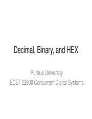 Understanding Decimal Binary And HEX A Comprehensive Guide Course Hero
