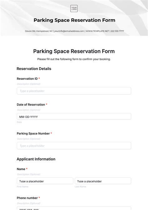 Free Reservation Form Templates To Edit Online