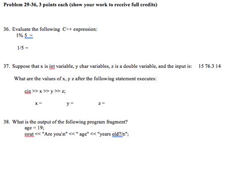 Solved Evaluate The Following C Expression Chegg
