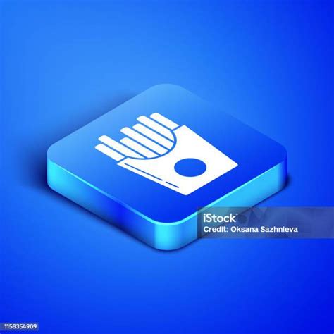 이색 감자 감자 는 파란색 배경에 격리 판지 패키지 상자 아이콘에 감자 튀김 패스트 푸드 메뉴 파란색 사각형 버튼입니다 벡터 일러스트레이션 감자 요리에 대한 스톡 벡터 아트