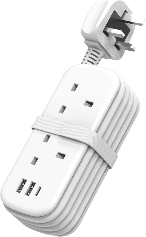 Unidapt 2 Socket Extension Cable With Usb C And A 3250w 13a Multi