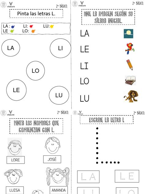Lenguaje Fichas Letra L Neep Pdf